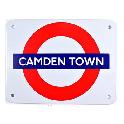 London Gifts : Metal Underground Signs small - Camden Town