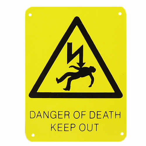 London Gifts : Other - Danger of Death smal sign