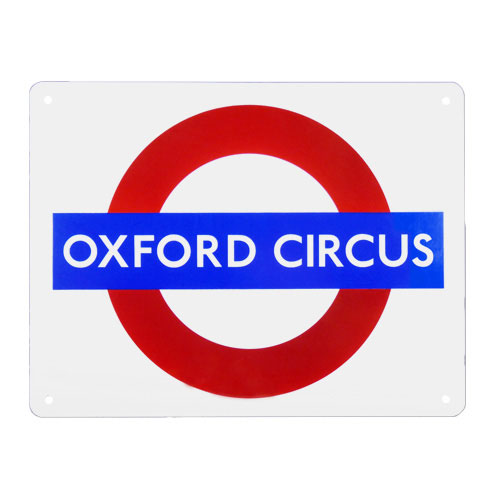 London Gifts : Metal Underground Signs small - Oxford Circus
