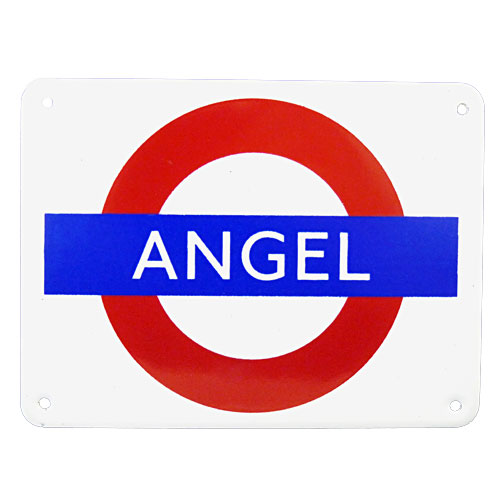 London Gifts : Metal Underground Signs small - Angel