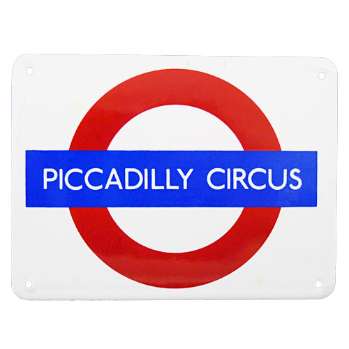 London Gifts : Metal Underground Signs medium - Piccadilly Circus